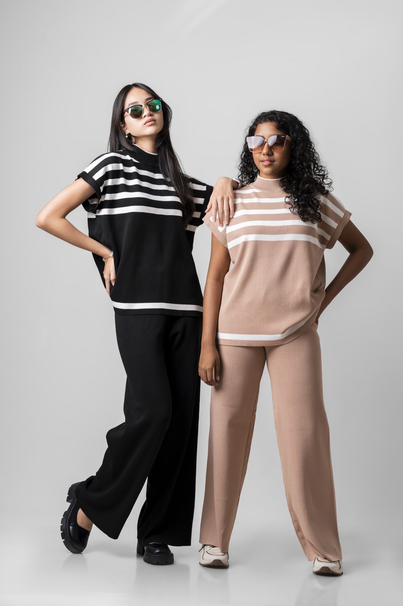 Loose Fit Knitted Top with Elastic waist Pant - Evaanthe